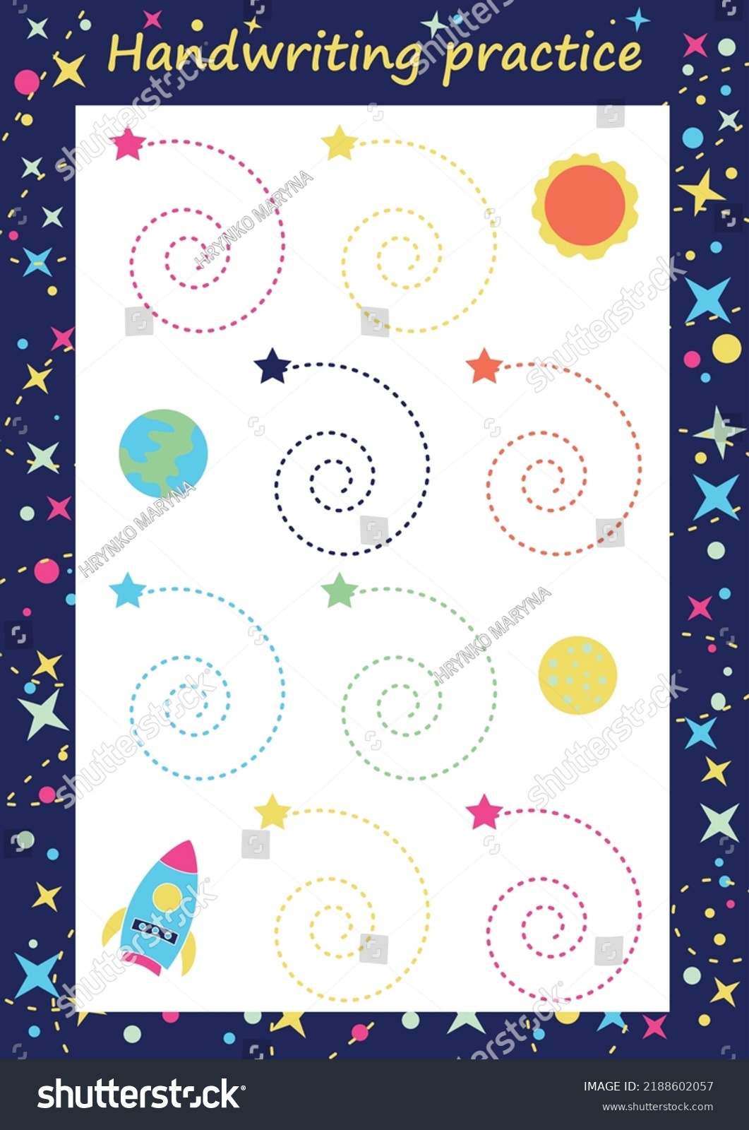 Preschool Worksheet Practicing Fine Motor Skills Stock Vector (Royalty ...