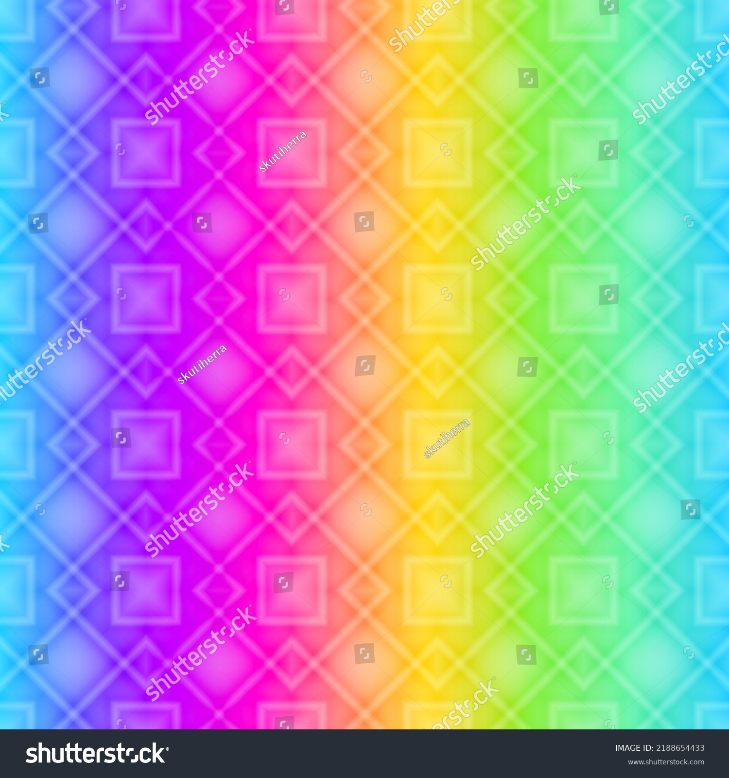 Rainbow Checkered Seamless Pattern Rhombic Shapes Stock Vector (Royalty ...