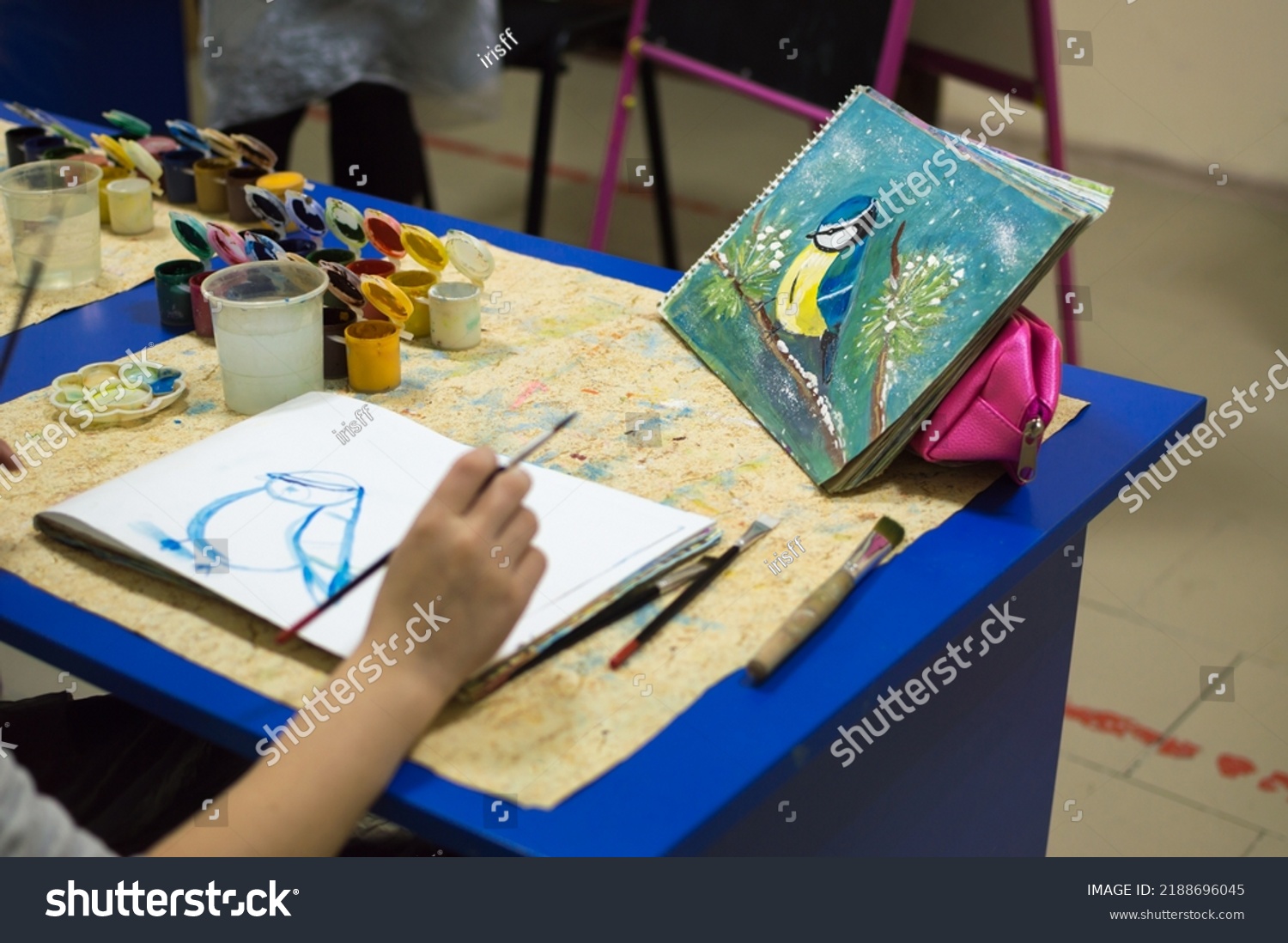 Drawing Lesson Children Learn Draw Gouache Stock Photo 2188696045 ... Drawing Lesson Children Learn Draw Gouache Stock Photo 2188696045 ...