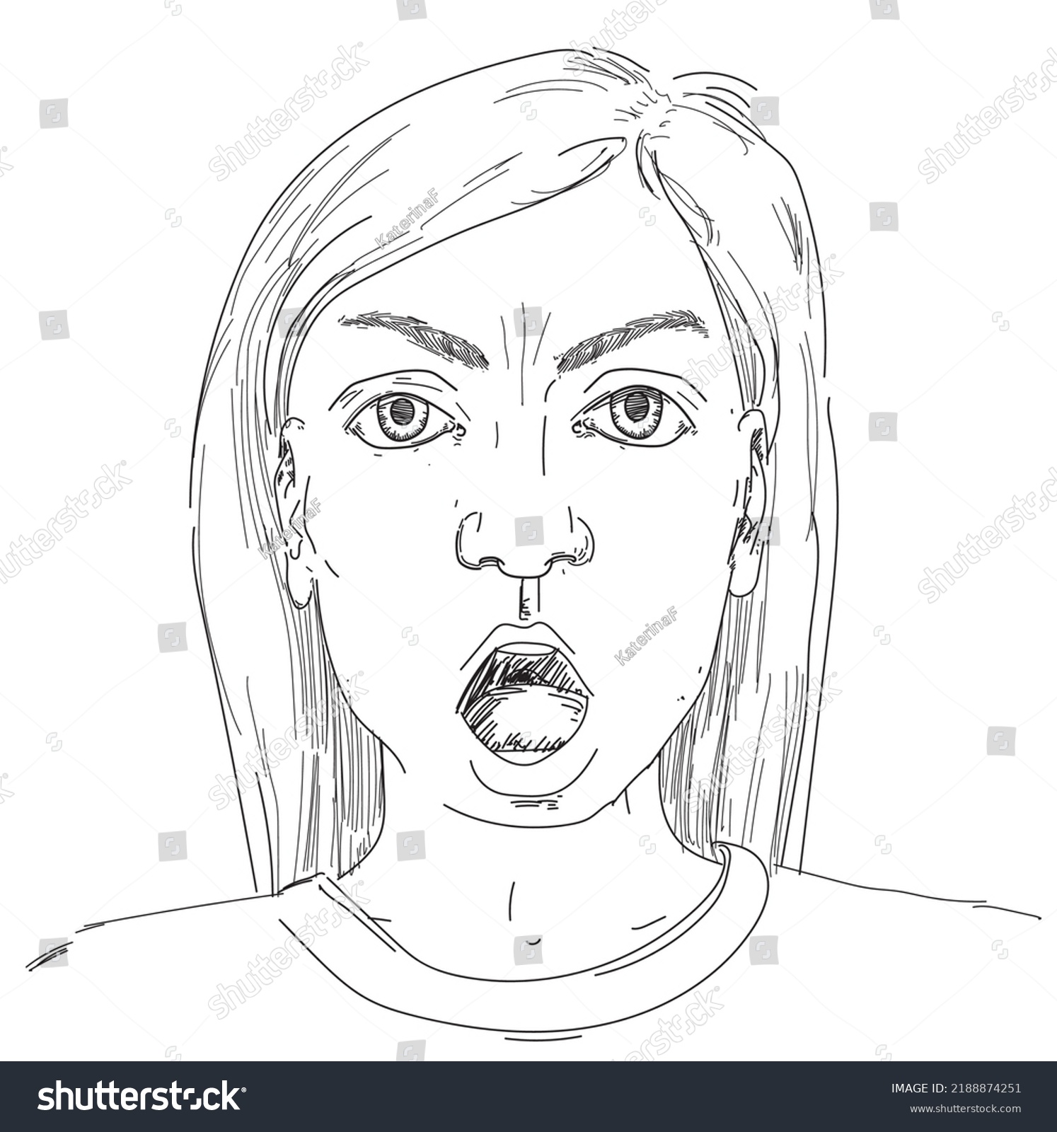 Young Girl Angry Shocked Mad Expression Stock Vector Royalty Free 2188874251 Shutterstock