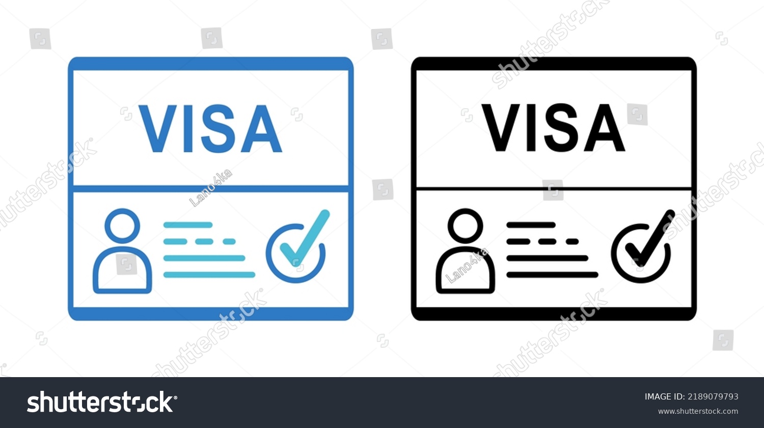 Visa Document Arrival Foreign Passport Icon Stock Vector Royalty Free