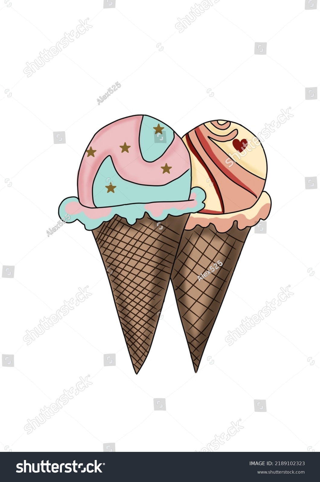 Illustration Ice Cream Cone Flavor Vanilla Stock Illustration ... Illustration Ice Cream Cone Flavor Vanilla Stock Illustration ...