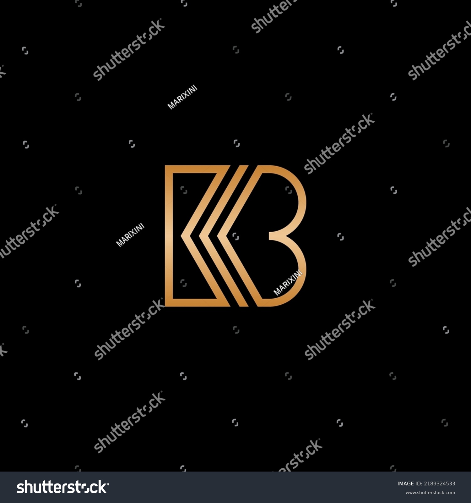 Bk Kb Monogram Logo Three Lines Stock Vector (Royalty Free) 2189324533 | Shutterstock