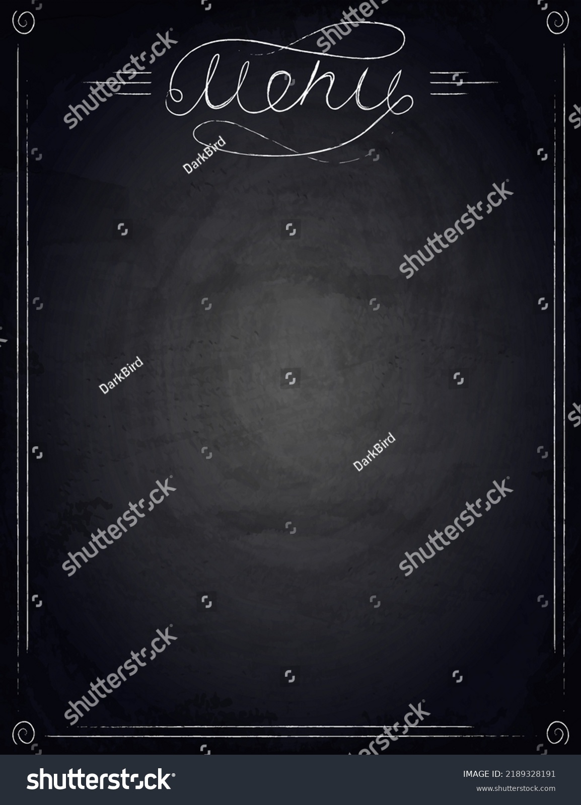 Vector Illustration Chalkboard Blackboard Background Restaurant Stock Vector Royalty Free