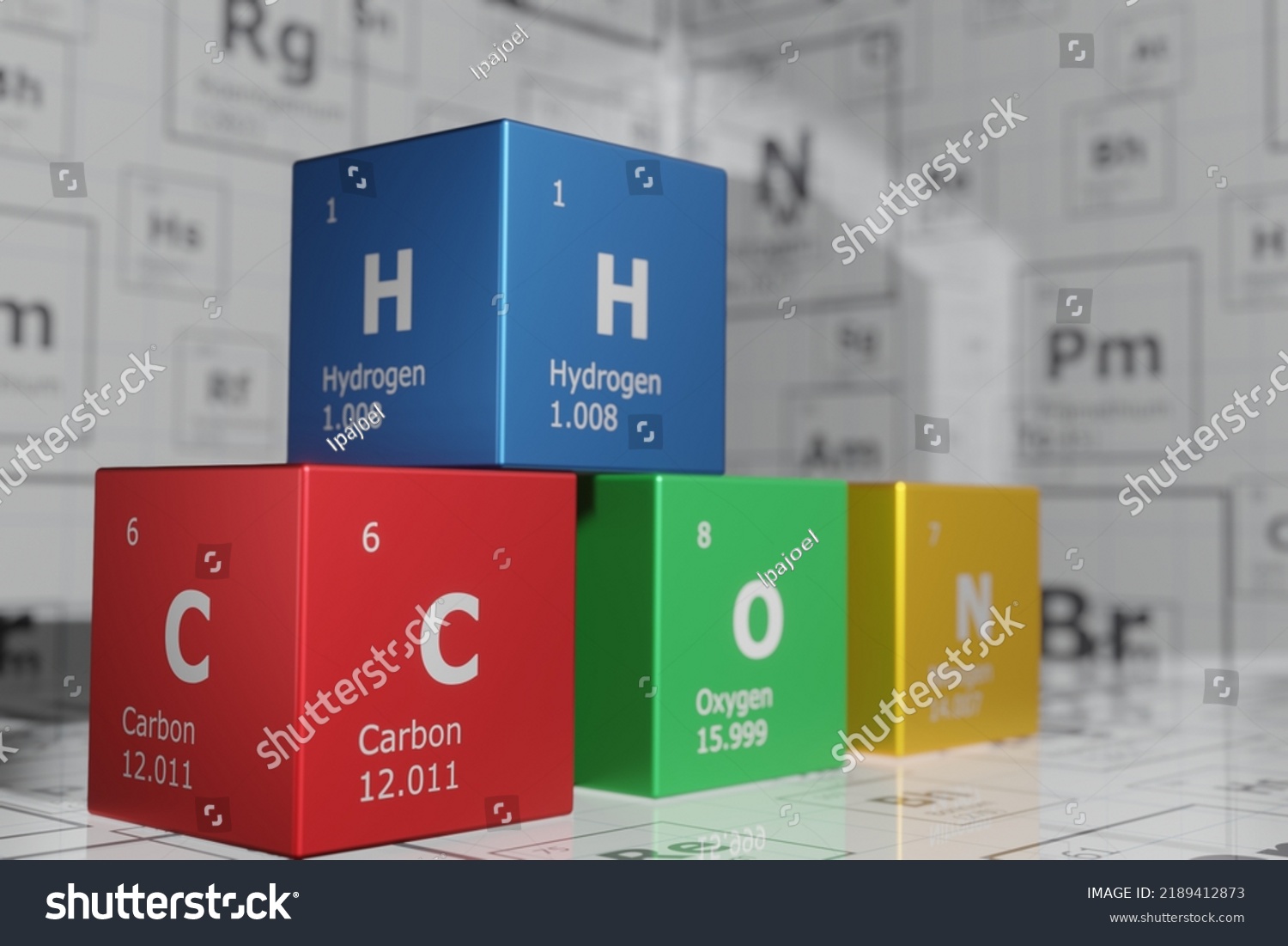 3d Rendering Cubes Elements Periodic Table Stock Illustration 2189412873 Shutterstock