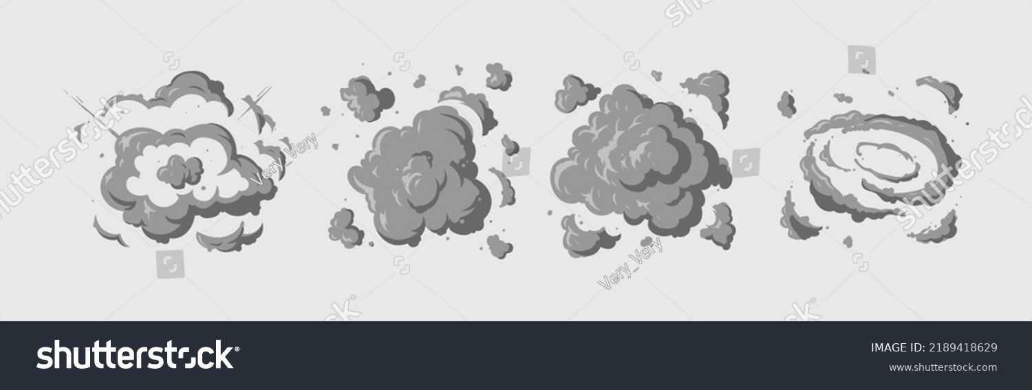 Cartoon Motion Explosions Animated Explosion Shot Stock Vector (Royalty ...