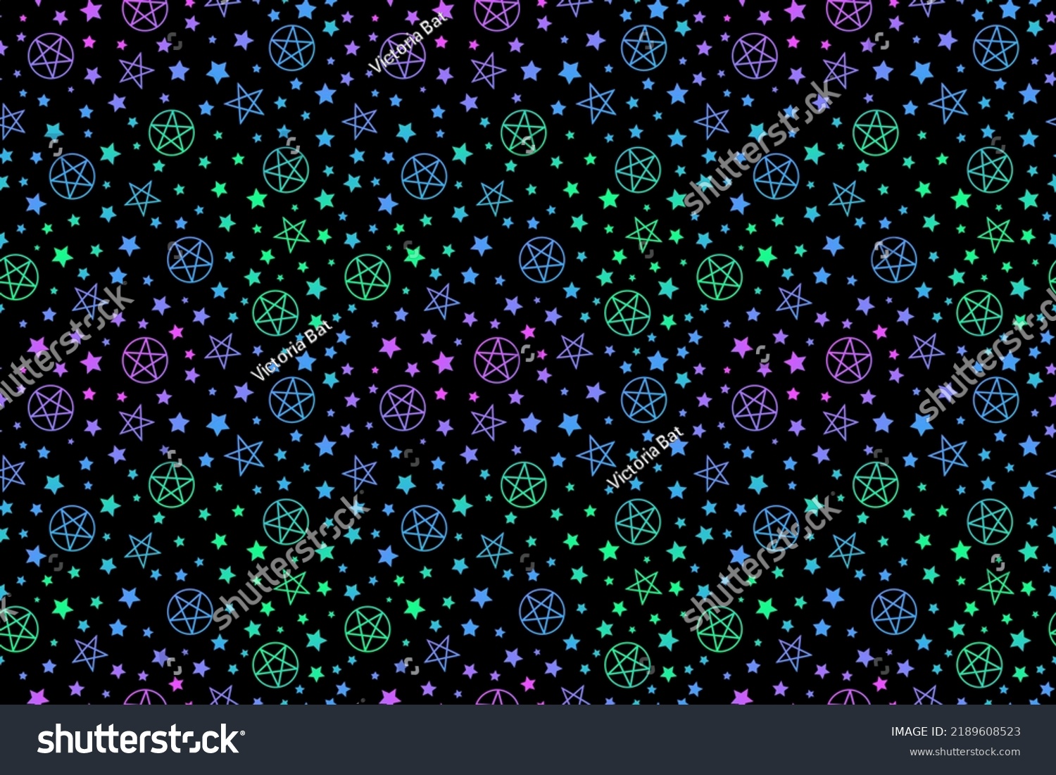 Mystical Bright Neon Pattern Stars Pentagrams Stock Illustration ... Mystical Bright Neon Pattern Stars Pentagrams Stock Illustration ...