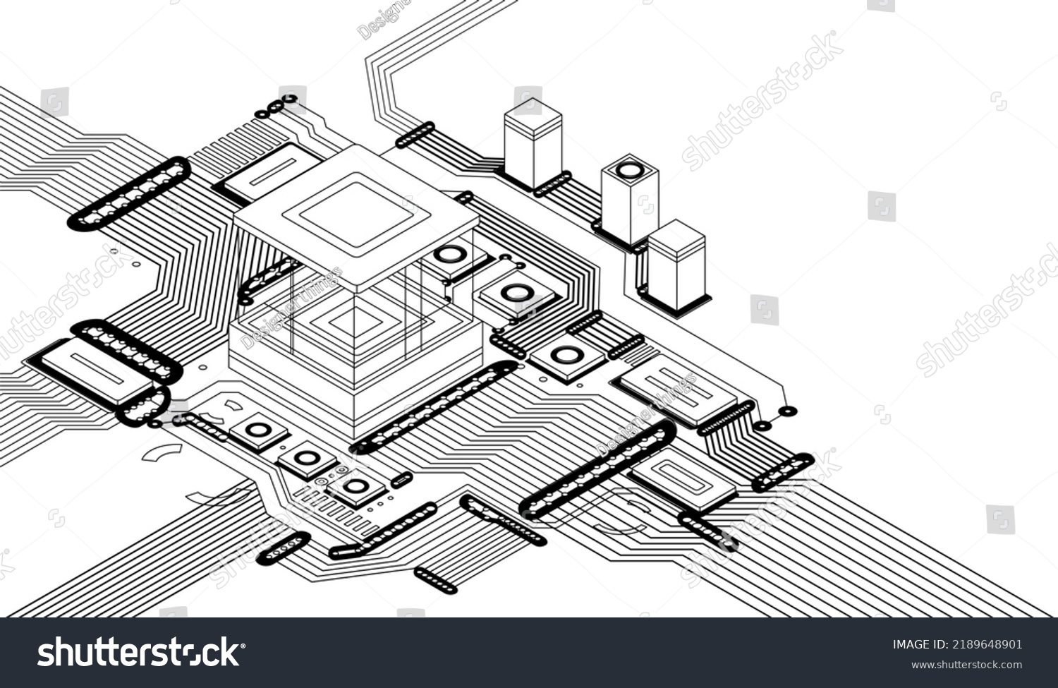 Electronic Cpu Digital Chip Monochrome Processor Stock Illustration ... Electronic Cpu Digital Chip Monochrome Processor Stock Illustration ...