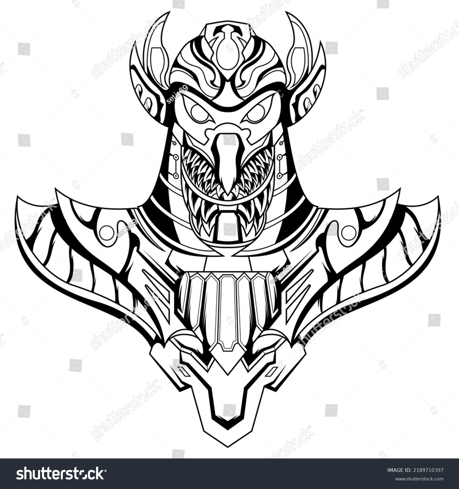 Horus Pharaoh God Face Head Egyptian Stock Vector Royalty Free 2189710397 Shutterstock