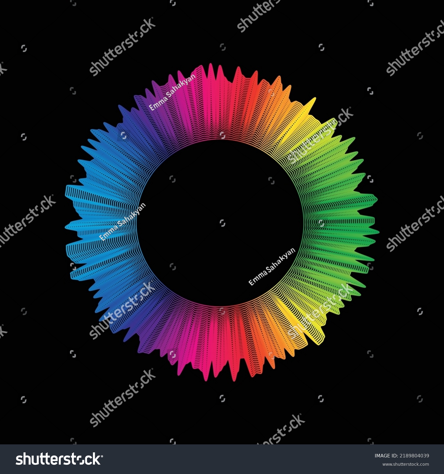 Colorful Circle Equalizer Audio Spectrum Color Stock Vector Royalty