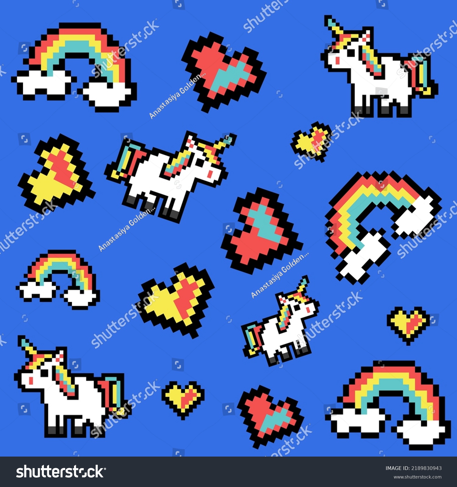 Pixel Art Unicorn Rainbow Hearts Stock Vector (Royalty Free) 2189830943 ... Pixel Art Unicorn Rainbow Hearts Stock Vector (Royalty Free) 2189830943 ...