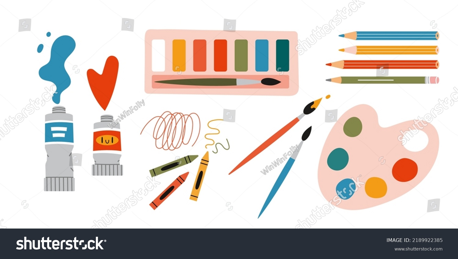 Painting Tools Elements Vector Set Cartoon Stock Vector (Royalty Free ... Painting Tools Elements Vector Set Cartoon Stock Vector (Royalty Free ...