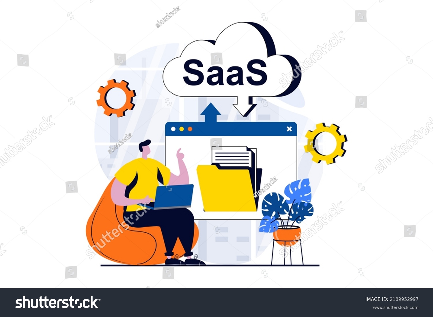 Saas Concept People Scene Flat Cartoon Stock Illustration 2189952997 ... Saas Concept People Scene Flat Cartoon Stock Illustration 2189952997 ...