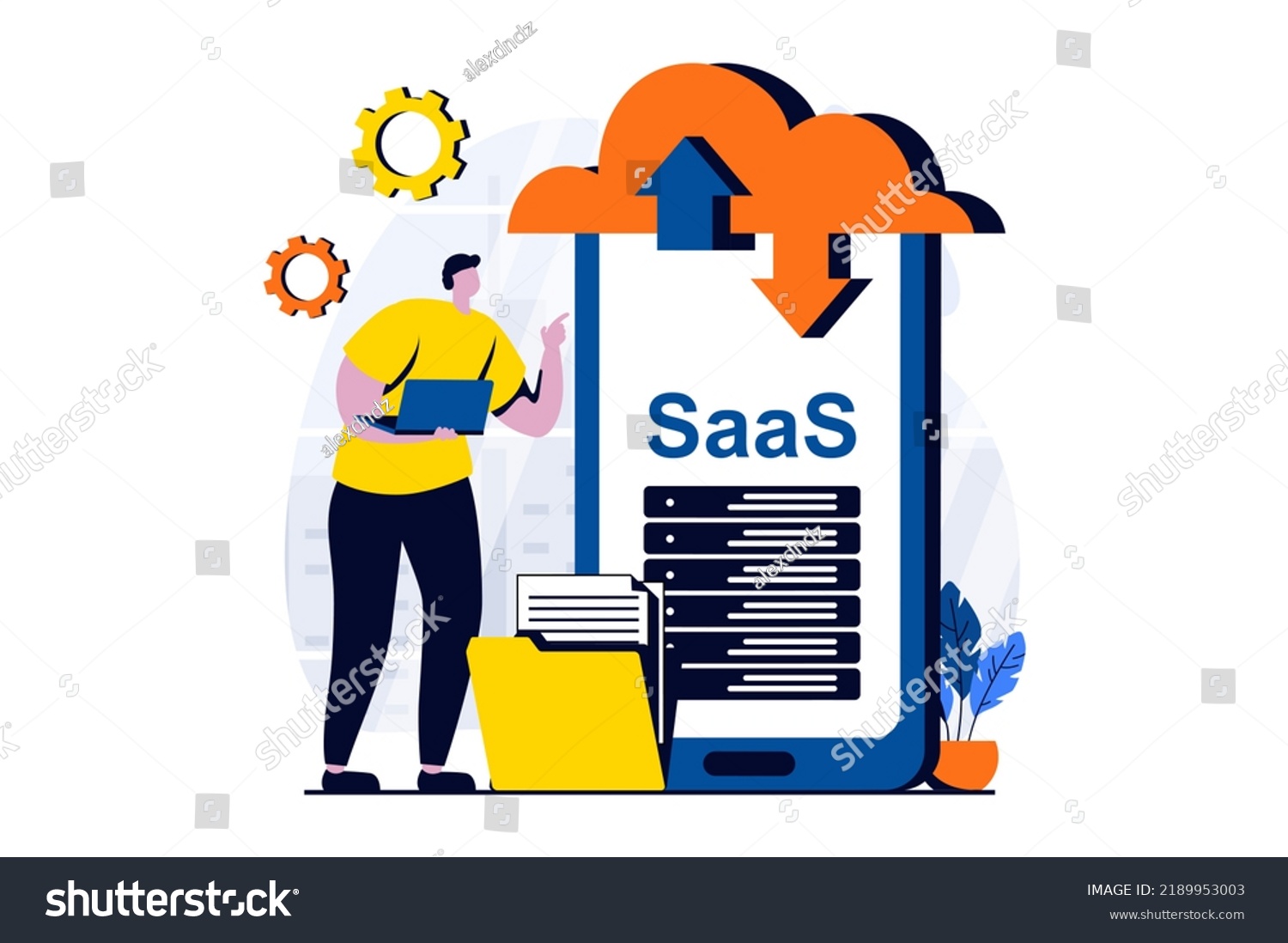 Saas Concept People Scene Flat Cartoon Stock Illustration 2189953003 ... Saas Concept People Scene Flat Cartoon Stock Illustration 2189953003 ...