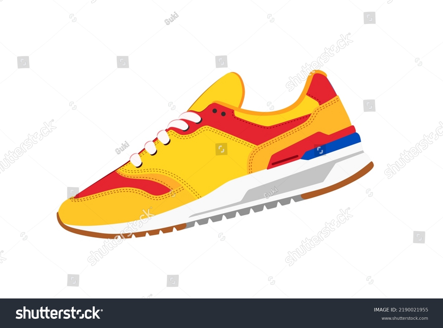 Vector Colorful Sport Style Sneakers Side Stock Vector Royalty Free 2190021955 Shutterstock