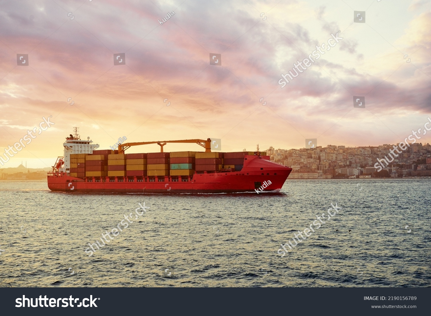 Big Commercial Cargo Ship Full Containers Stock Photo 2190156789 ... Big Commercial Cargo Ship Full Containers Stock Photo 2190156789 ...