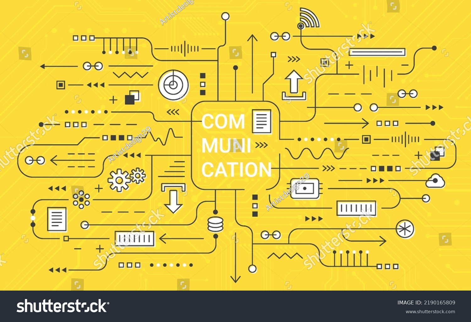 Communication Visualization Connection Concept Technology Data Stock ...