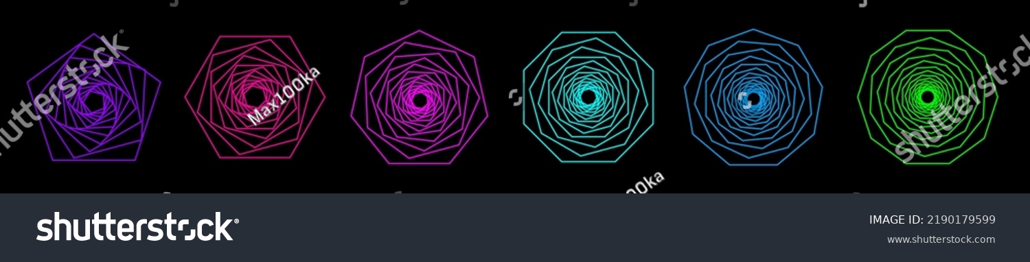 Vector Set Twisted Colored Geometry Figures Stock Vector (Royalty Free) 2190179599 | Shutterstock