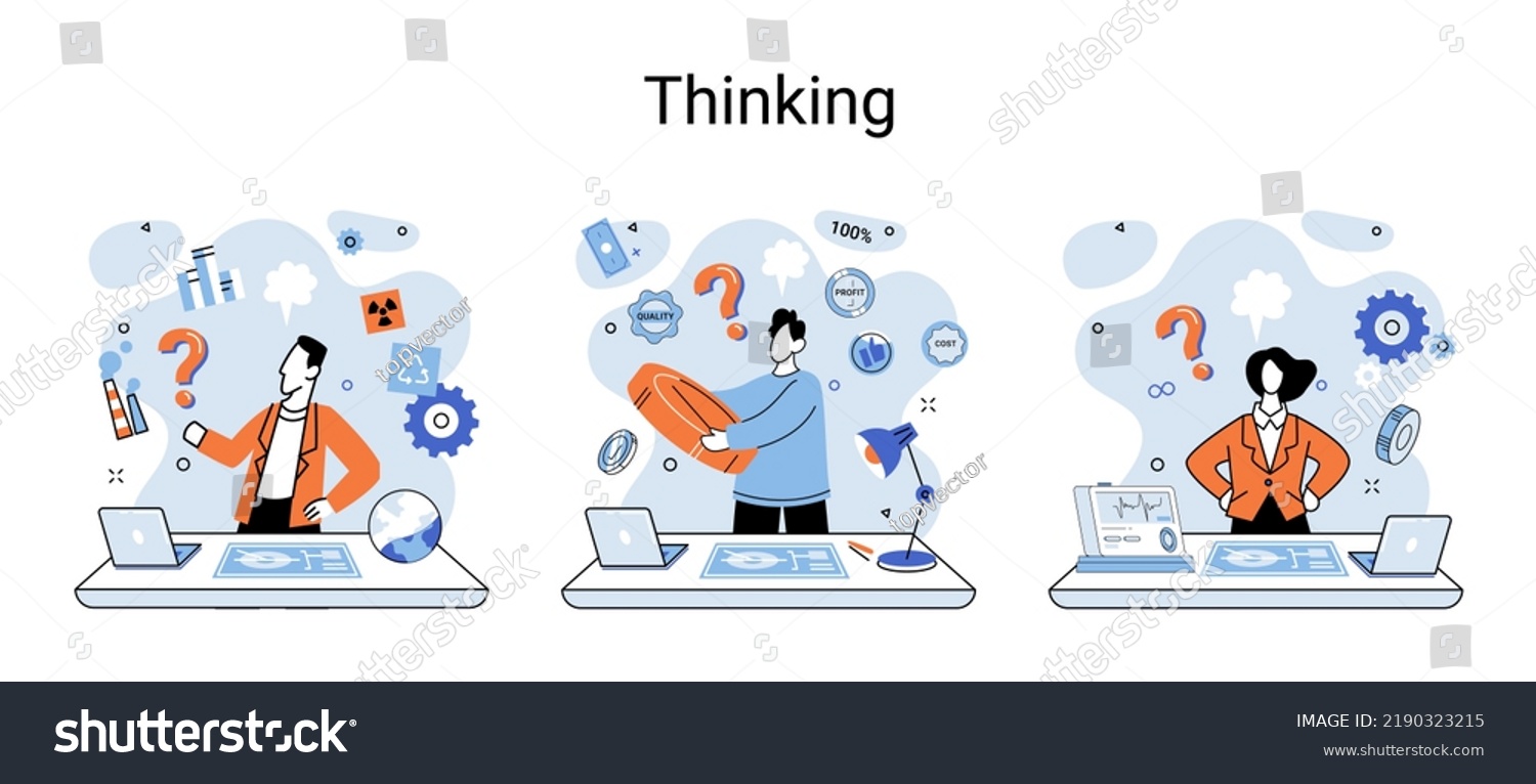 Problem Solving Metaphor Wondering Thinking Planning Stock Vector ... Problem Solving Metaphor Wondering Thinking Planning Stock Vector ...
