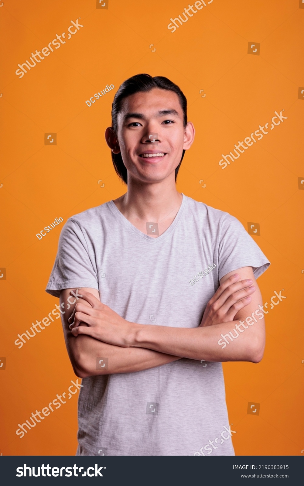 Young Smiling Happy Asian Man Standing Stock Photo 2190383915 ... Young Smiling Happy Asian Man Standing Stock Photo 2190383915 ...