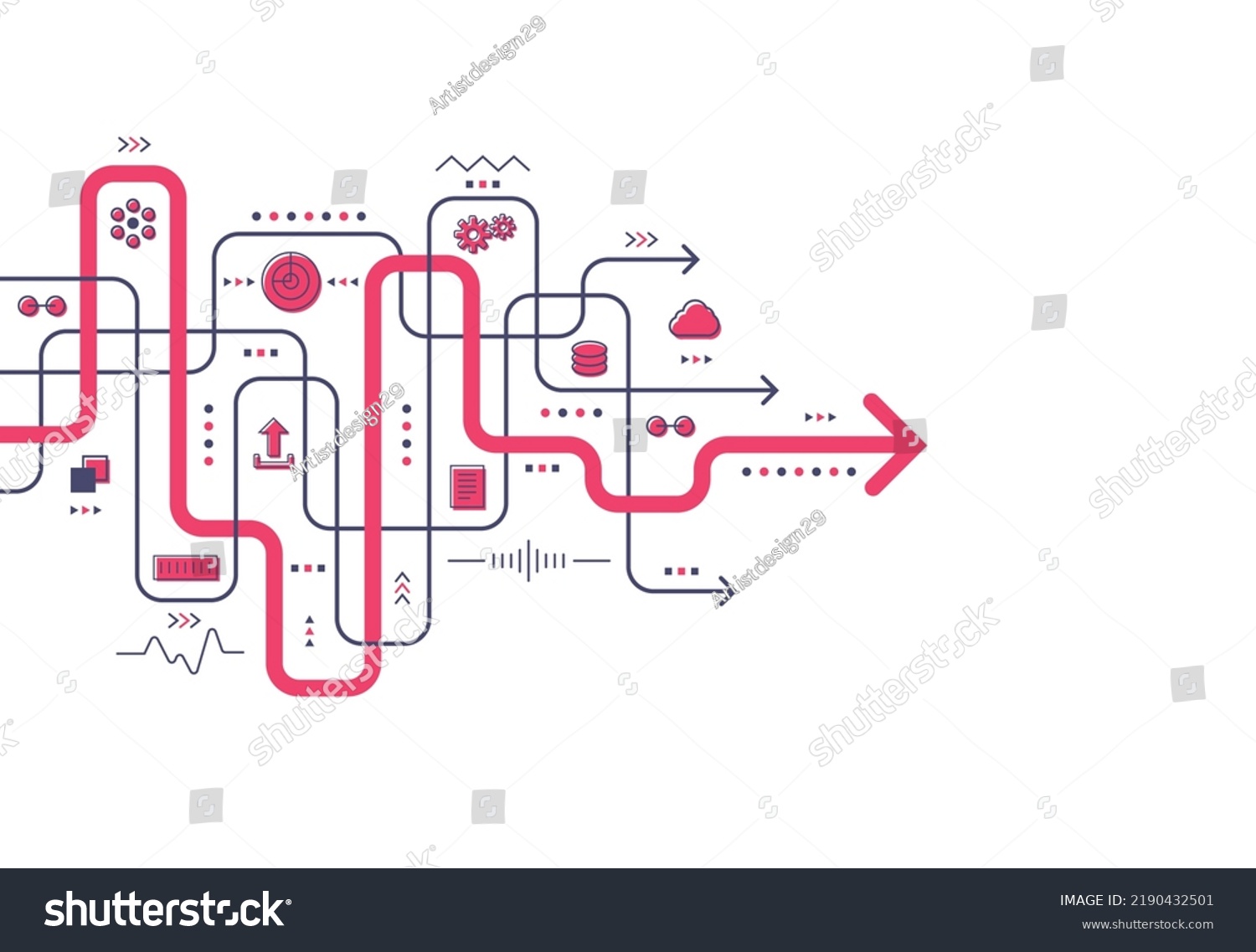 Arrow Direction Communication Visualization Connection Concept Stock ...