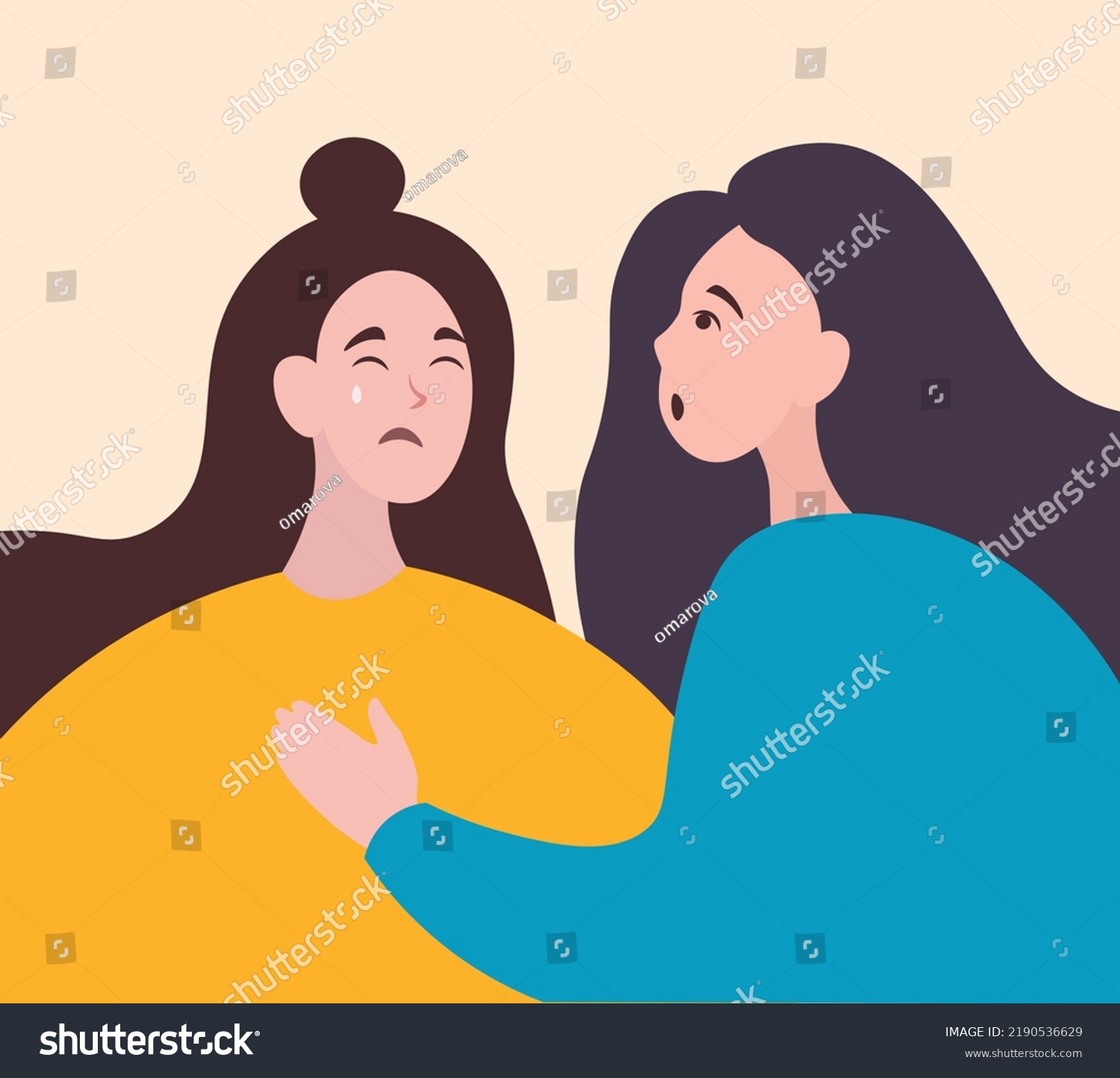 Friendly Support Concept Girl Shares Her Stock Vector (Royalty Free ... Friendly Support Concept Girl Shares Her Stock Vector (Royalty Free ...