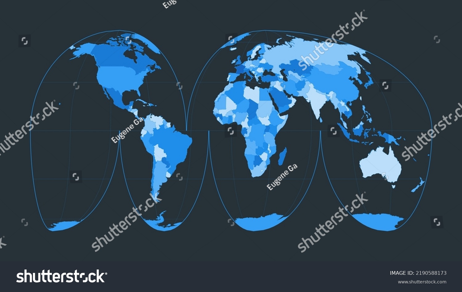 World Map Goodes Interrupted Mollweide Projection Stock Vector (Royalty ... World Map Goodes Interrupted Mollweide Projection Stock Vector (Royalty ...
