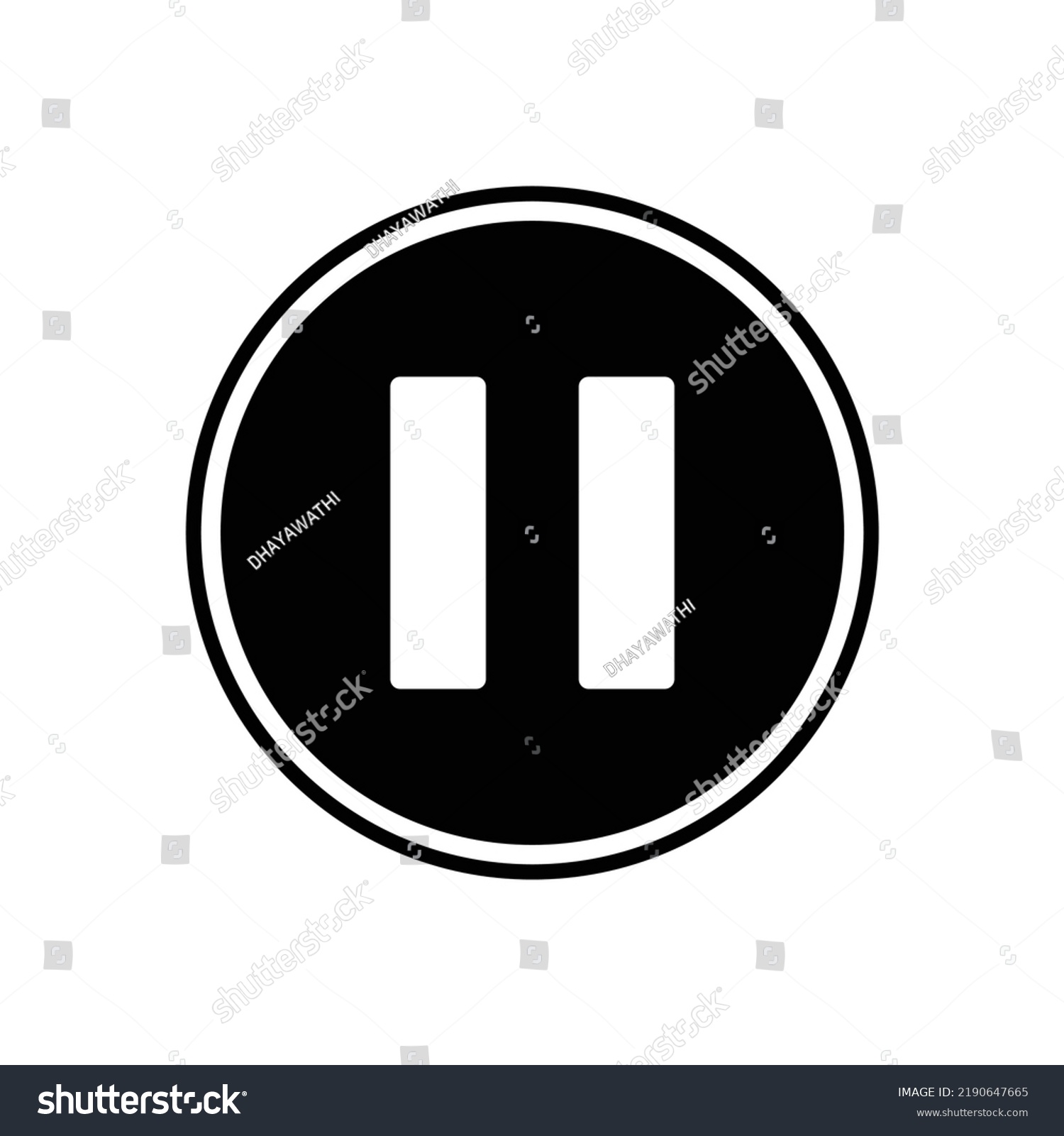Pause Button Symbol Icon Vector Stock Vector Royalty Free 2190647665