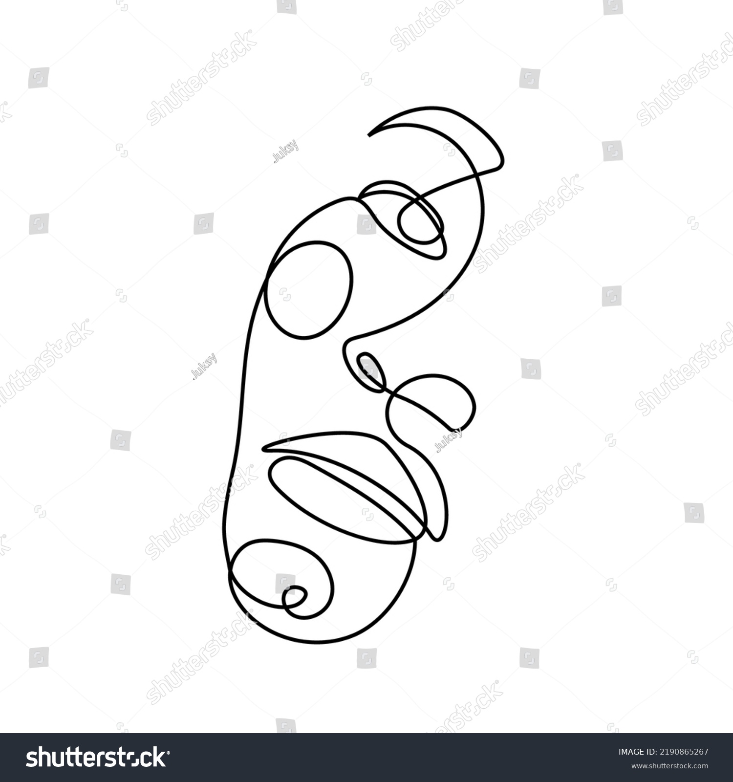 Womans Face One Line Art Style Stock Vector Royalty Free 2190865267
