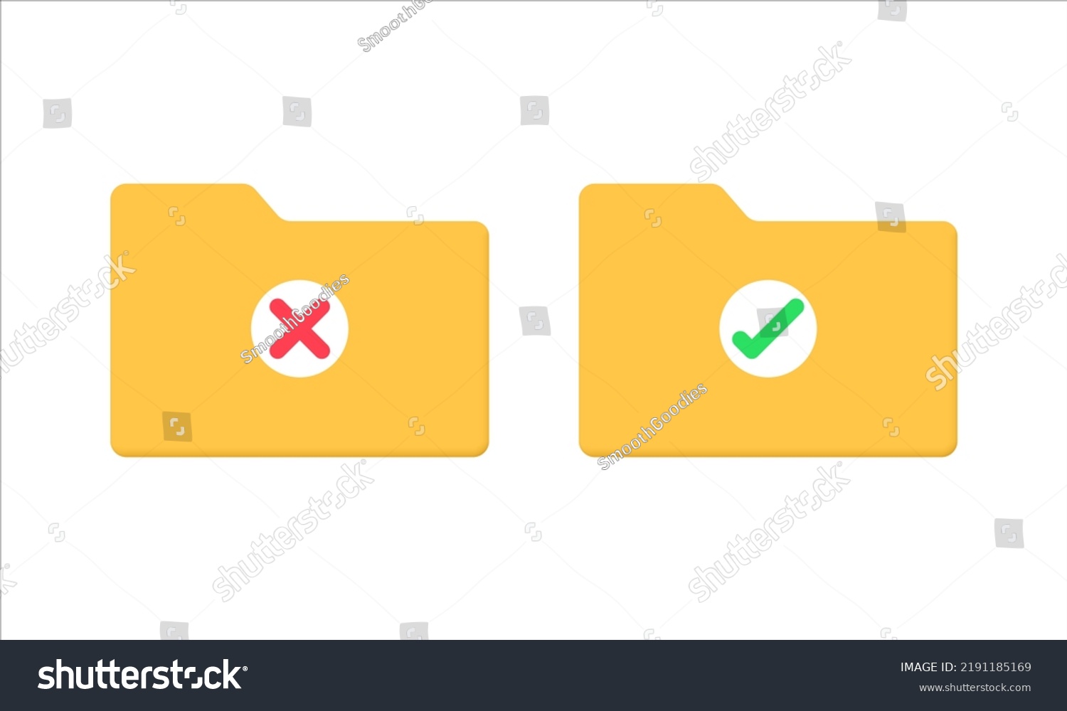 Yellow Folder Right Wrong Symbol Folder Stock Vector (Royalty Free ... Yellow Folder Right Wrong Symbol Folder Stock Vector (Royalty Free ...