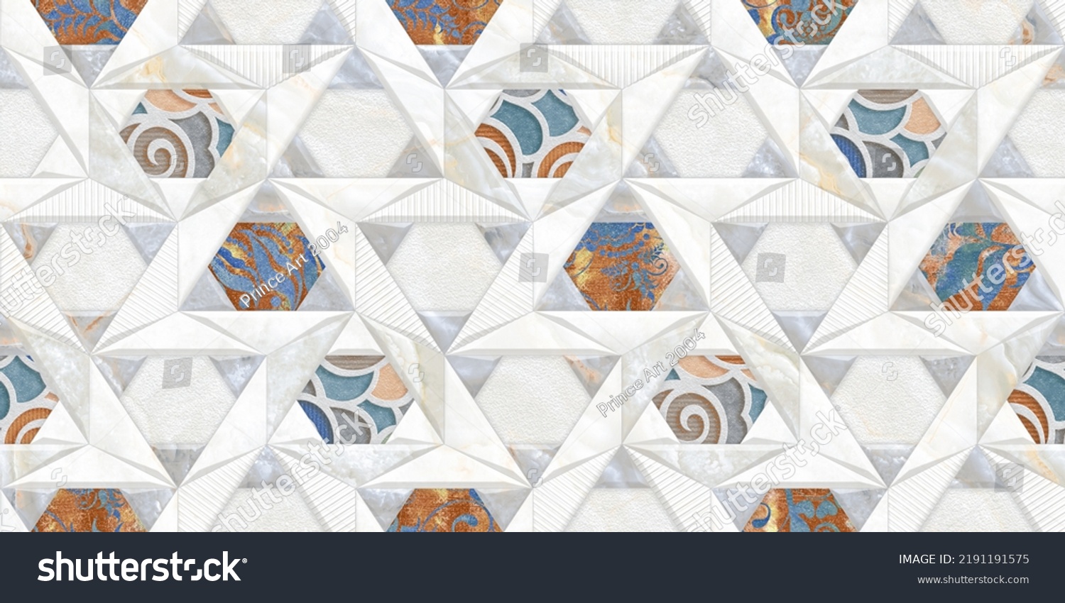 Seamless Ceramic Wall Tiles Design 3d Stock Illustration 2191191575 ...