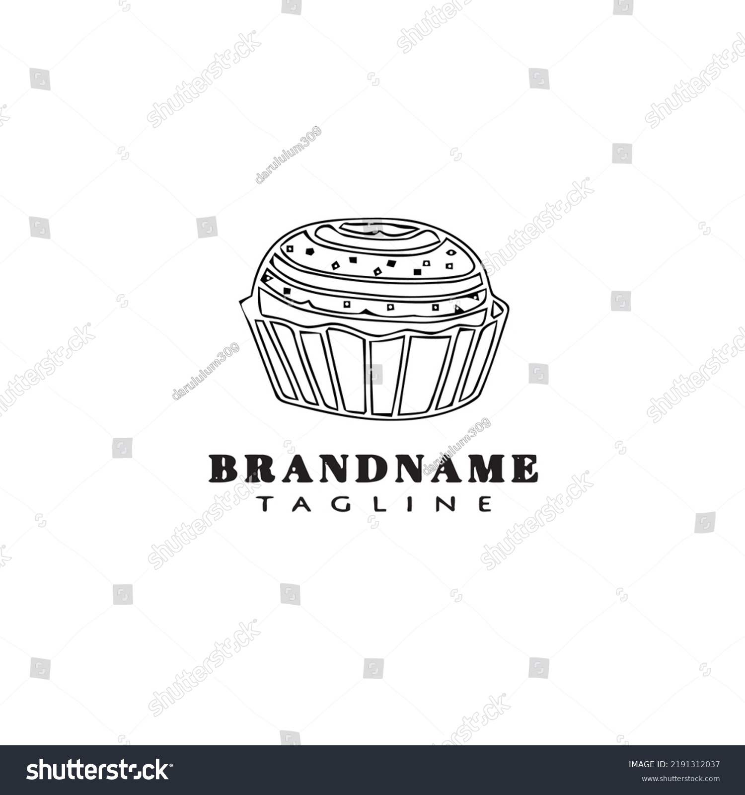 Cupcake Logo Icon Design Template Black Stock Vector Royalty Free