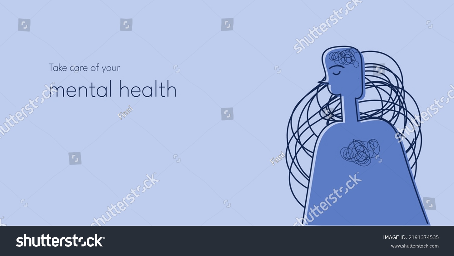 Take Care Your Mental Health Vector Stock Vector Royalty Free