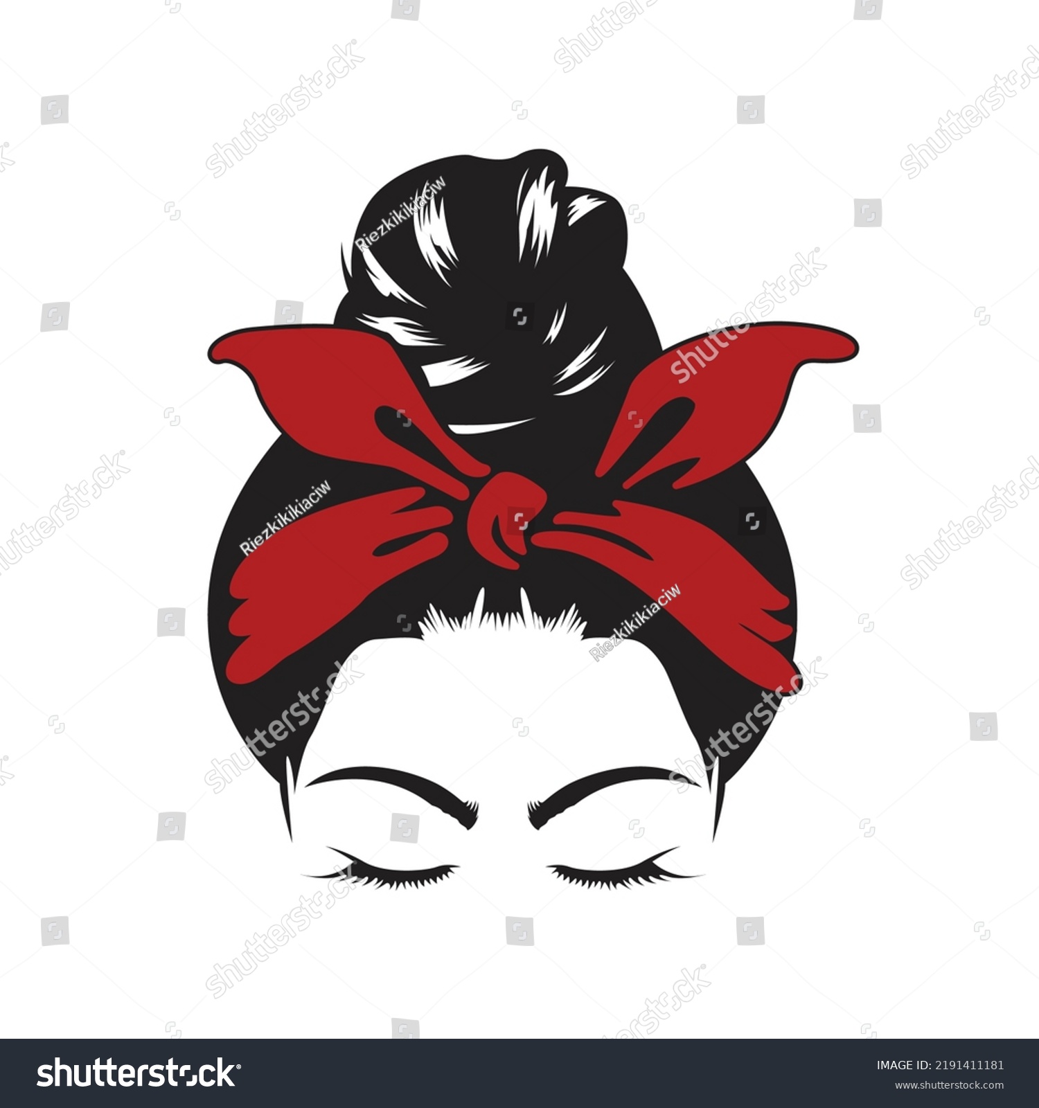 Girl Cute Bun Hairstyle Bun Hairstyle Stock Vector Royalty Free