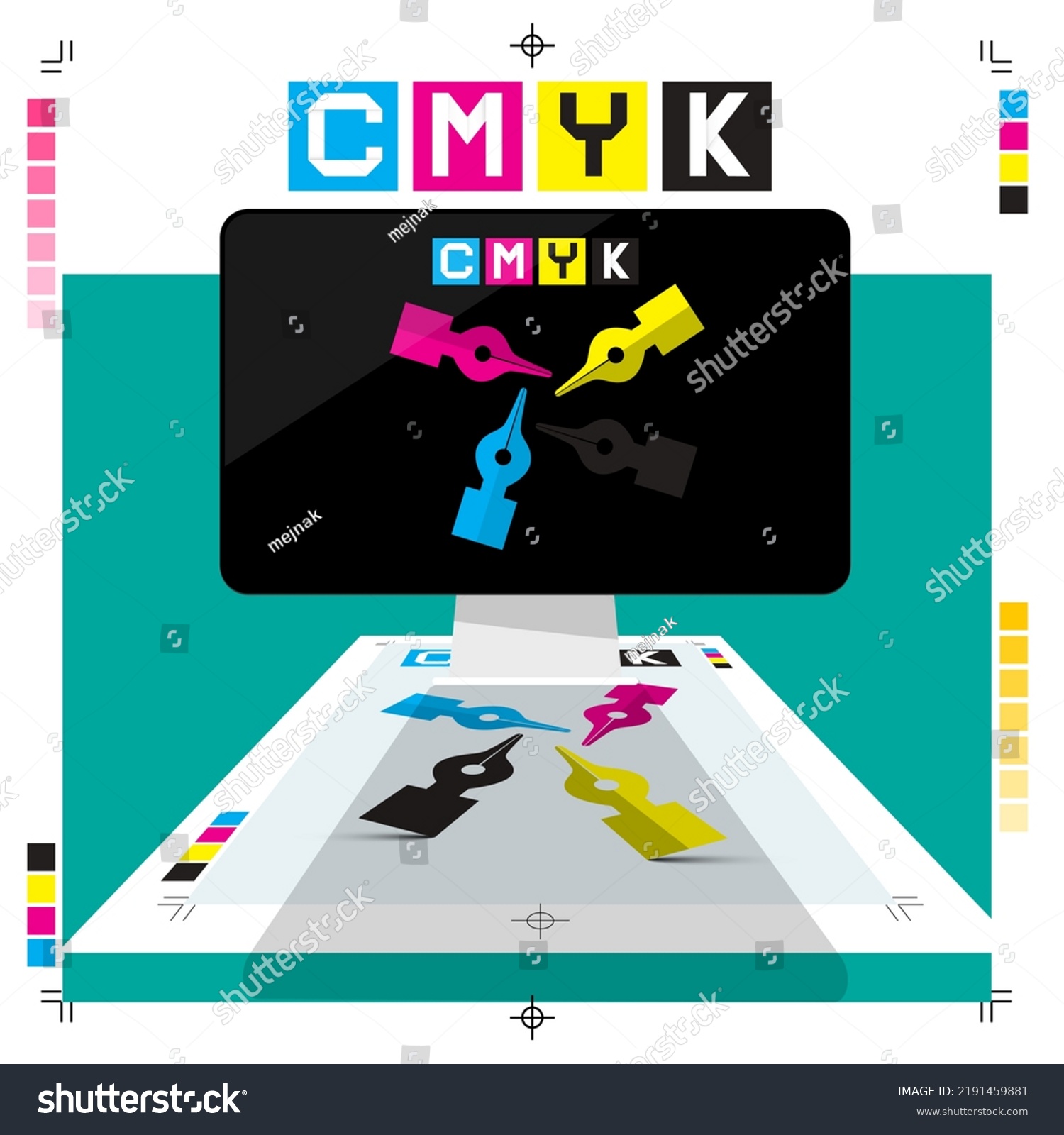 Dtp Desktop Publishing Concept Computer Printerd Stock Vector Royalty