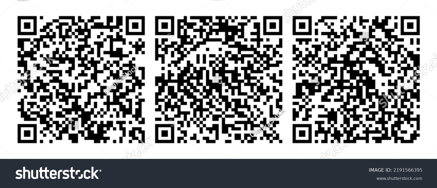 Set Qr Codes Sample Vector Qr Stock Vector (Royalty Free) 2191566395 | Shutterstock