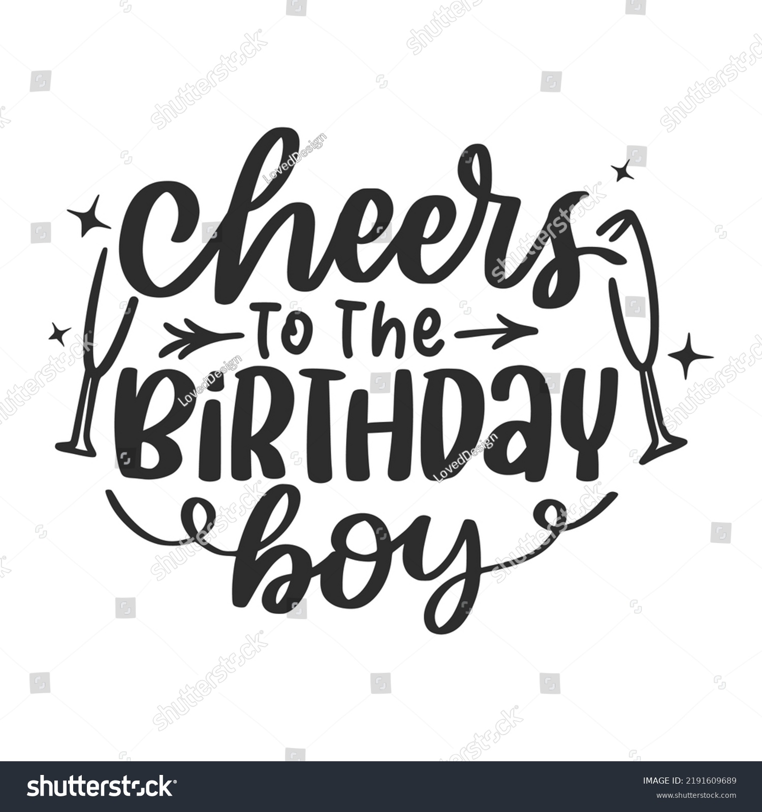 Birthday Party Lettering Quotes Poster Tshirt Stock Vector Royalty