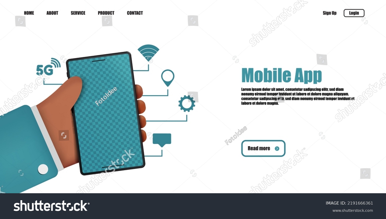 Landing Page Template Mobile App Technology Stock Vector (Royalty Free ... Landing Page Template Mobile App Technology Stock Vector (Royalty Free ...