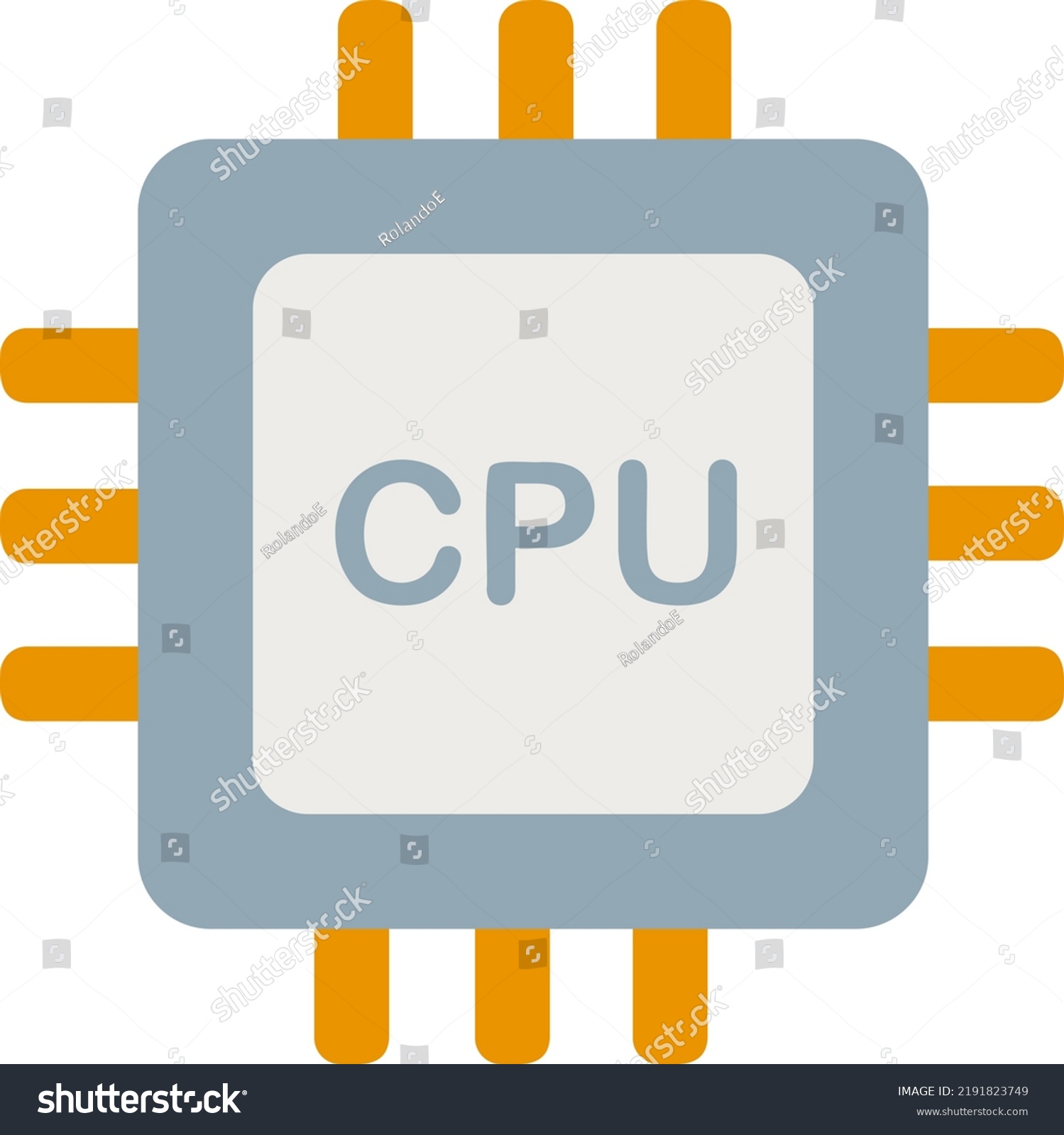 Cpu Icon Central Processing Unit Computer Stock Vector Royalty Free 2191823749 Shutterstock