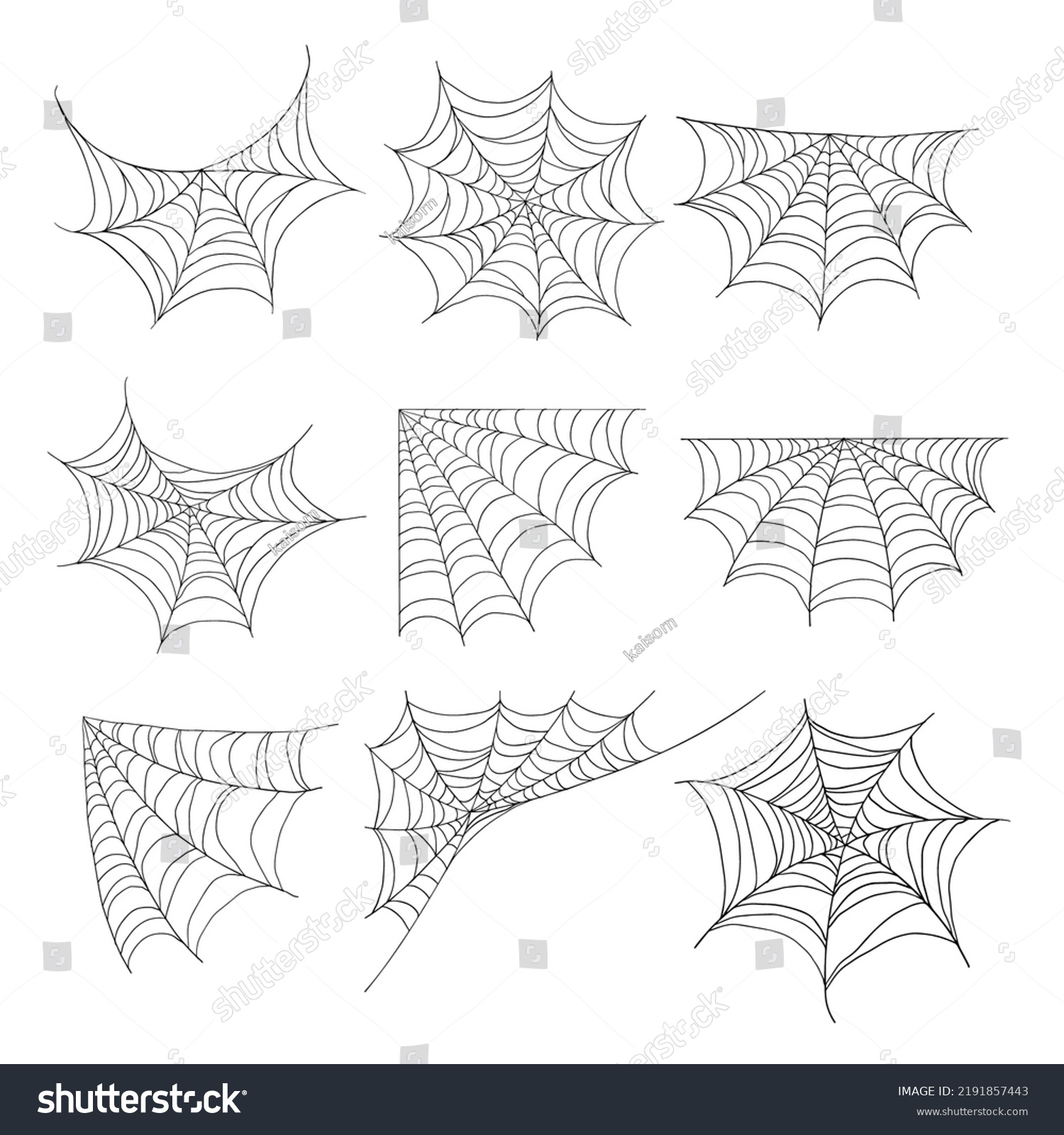 Spider Web Halloween Cobweb Elements Decoration Stock Vector Royalty