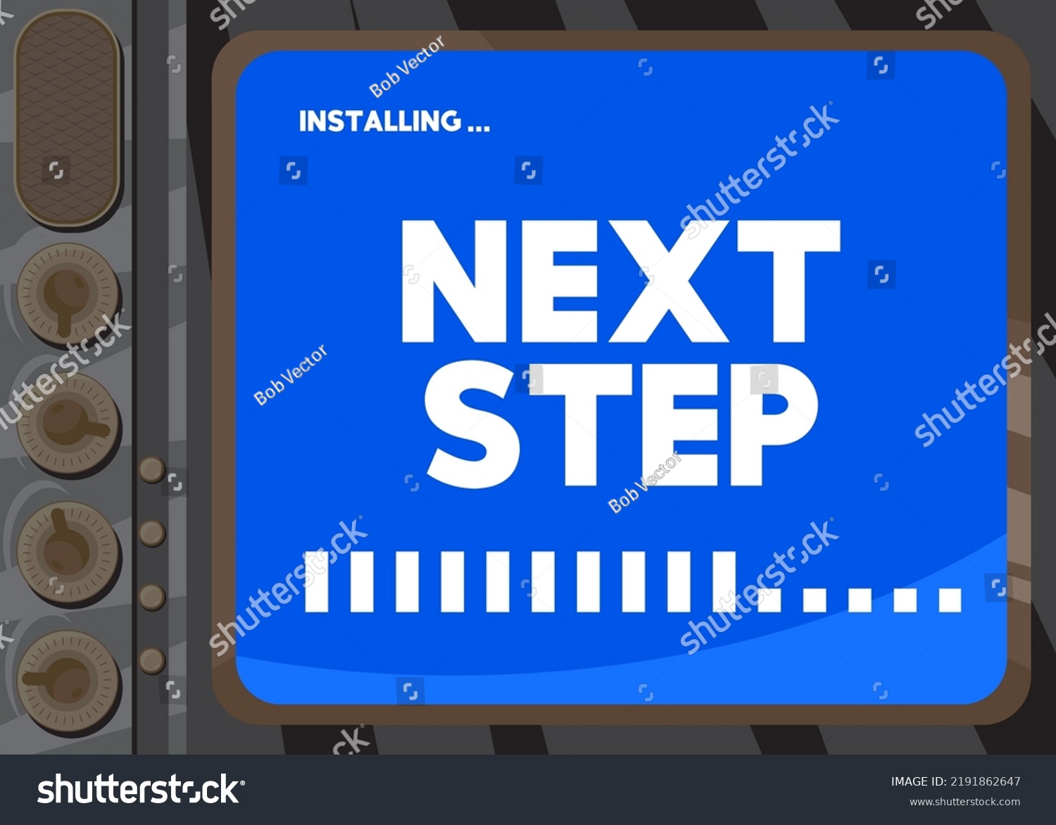 Cartoon Computer Word Next Step Message Stock Vector (Royalty Free ... Cartoon Computer Word Next Step Message Stock Vector (Royalty Free ...
