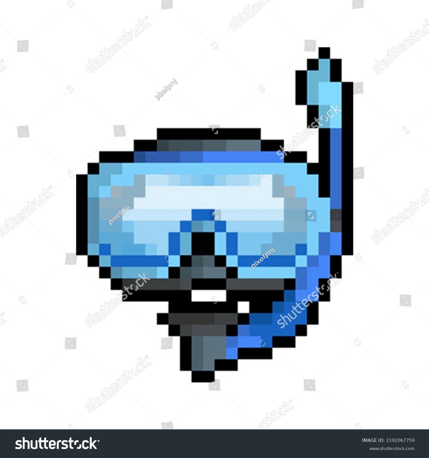 Diving Mask Pixel Art 32 Bit Stock Vector Royalty Free 2192067759 Shutterstock
