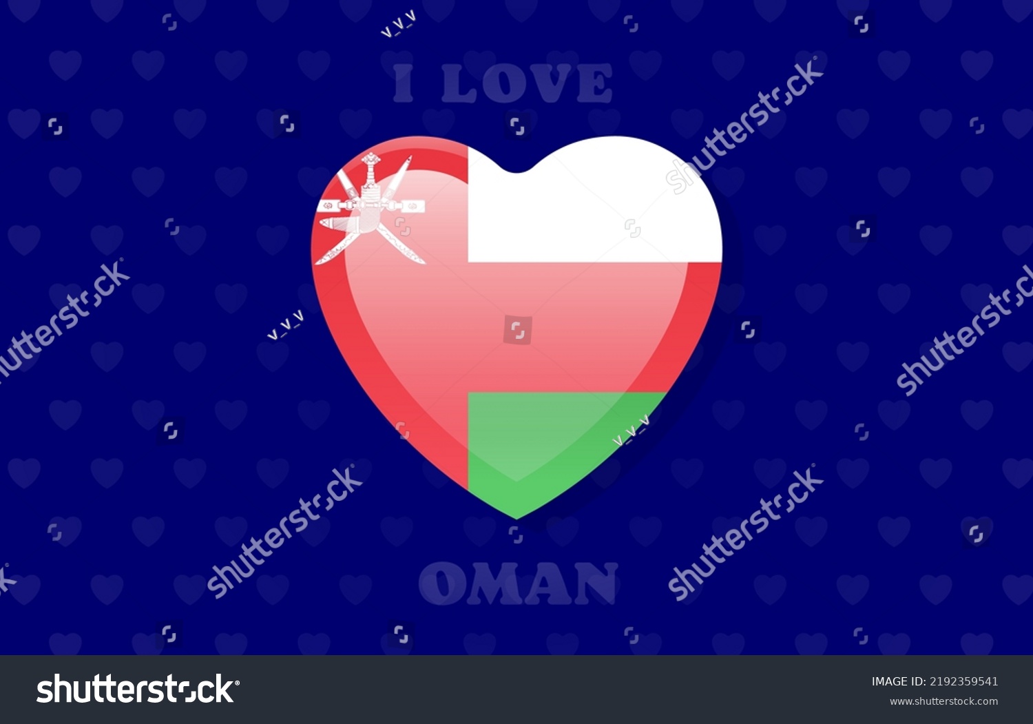 National Flag Oman Illustrated On Top Stock Vector Royalty Free