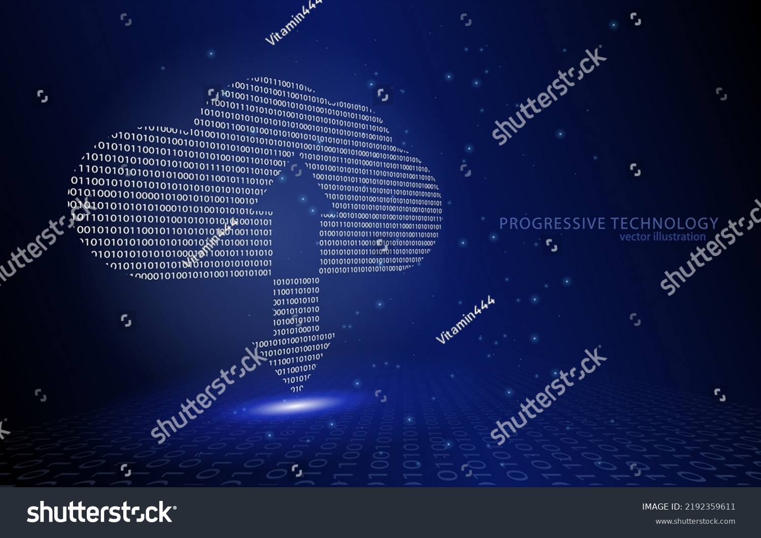 Vector Illustration Concept Cloud Storage Binary Stock Vector (Royalty ...