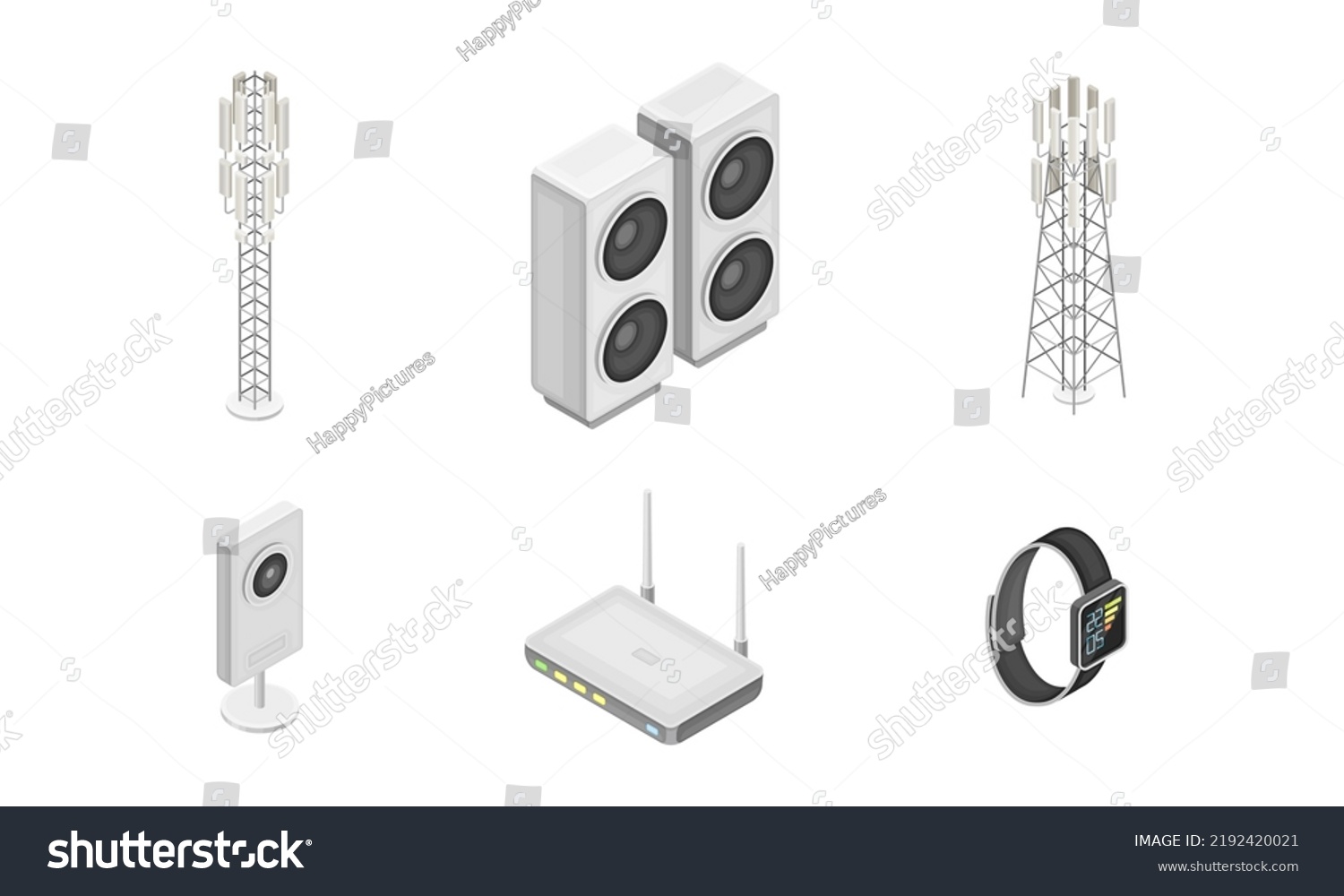 Wireless Network Communication Technology Wifi Router Stock Vector Royalty Free 2192420021