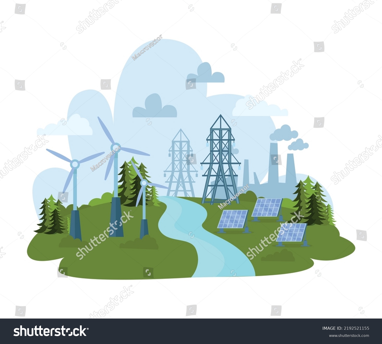 Renewable Nonrenewable Resources Flat Composition Electric Stock Vector ... Renewable Nonrenewable Resources Flat Composition Electric Stock Vector ...