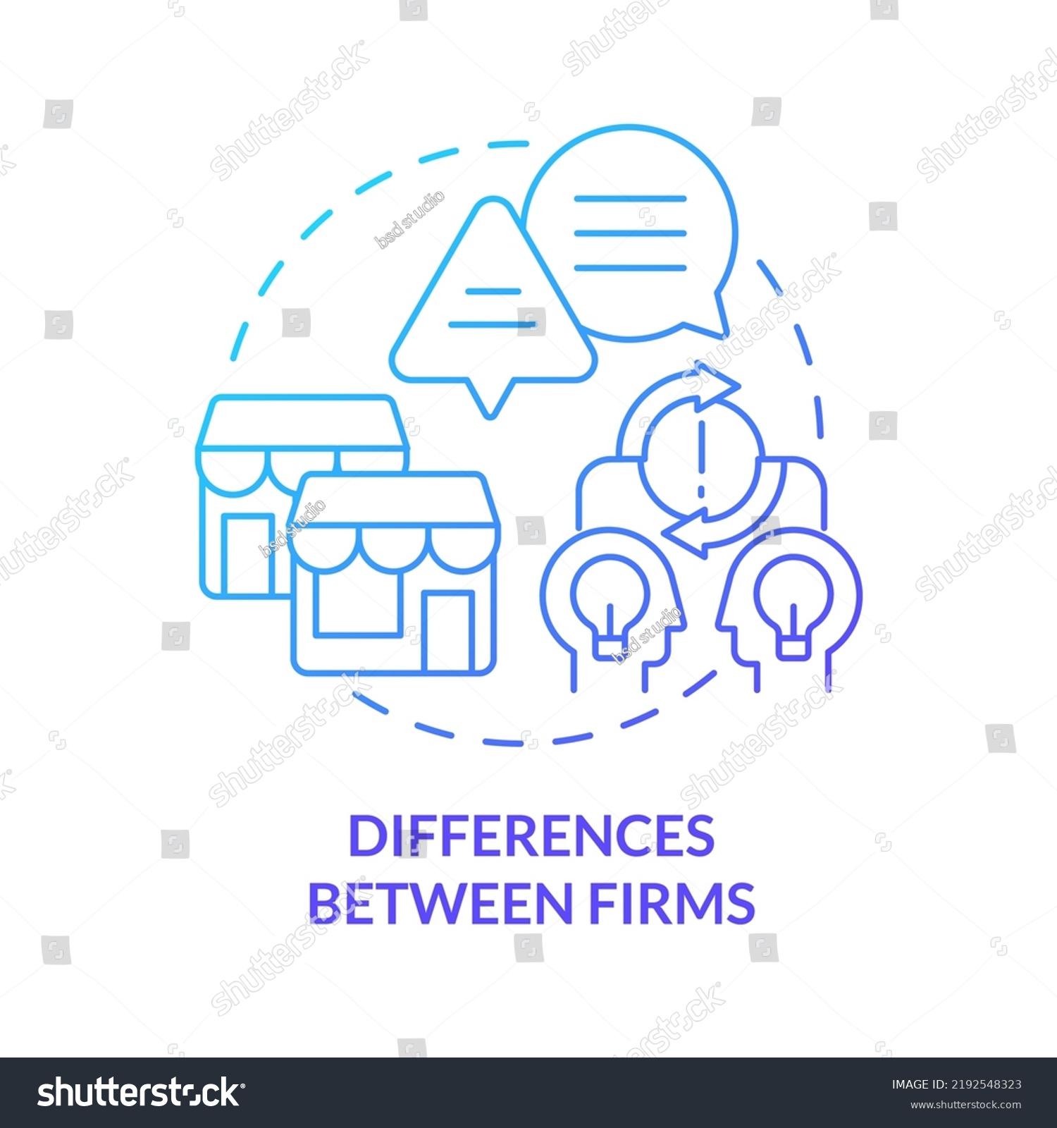 Differences Between Firms Blue Gradient Concept Stock Vector (Royalty Free) 2192548323 ...