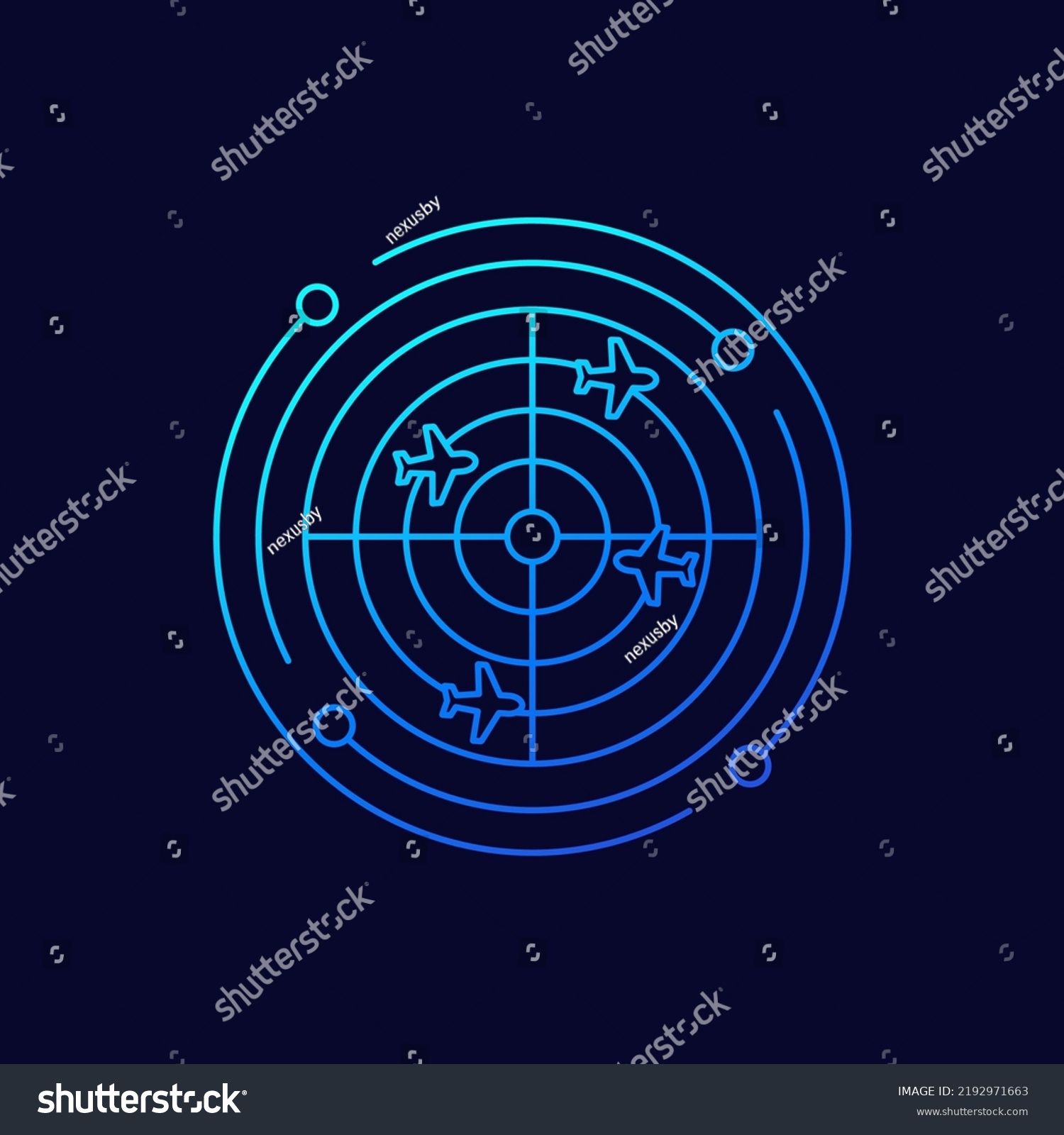 Flight Radar Icon Linear Design Stock Vector (Royalty Free) 2192971663 ...