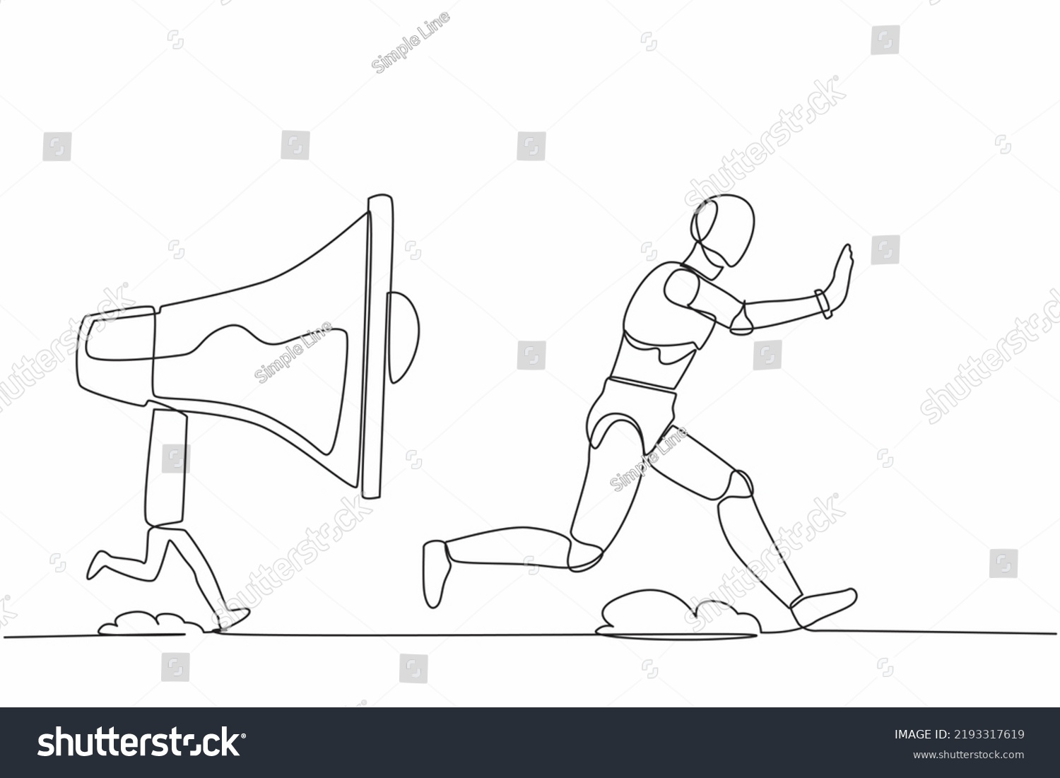 Continuous One Line Drawing Stressed Robot Stock Vector (Royalty Free ... Continuous One Line Drawing Stressed Robot Stock Vector (Royalty Free ...