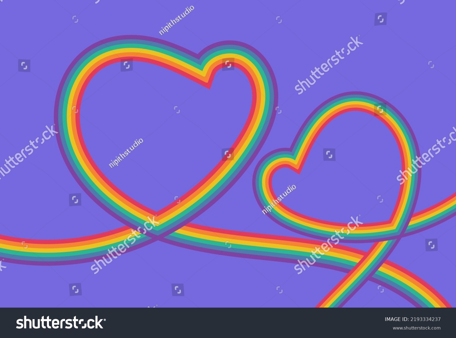 Rainbow Heart Shape Ribbon Lgbtq Pride Stock Vector Royalty Free